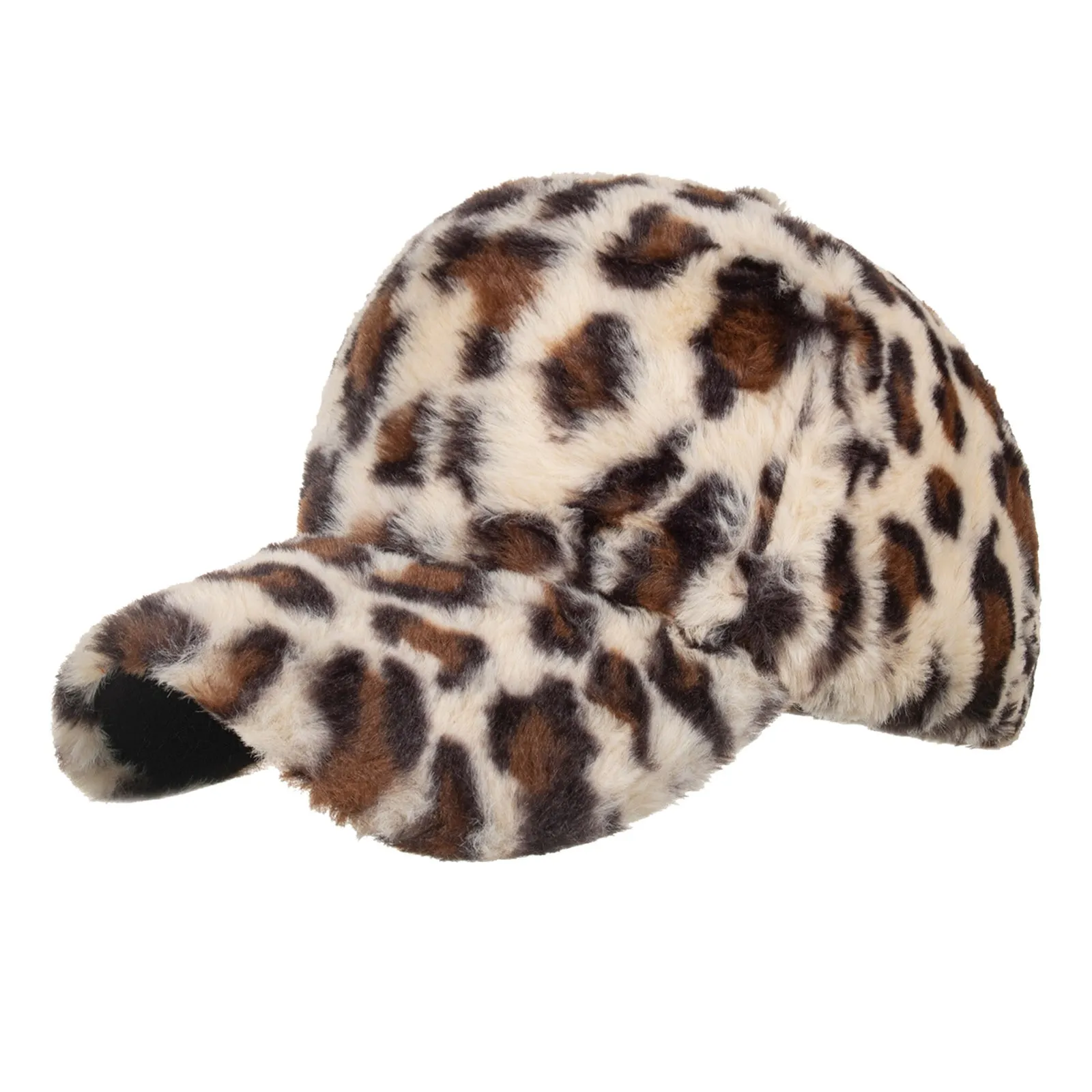 Winter Leopard Baseball Cap: Unisex Plush Warm Adjustable Snapback Sun ...