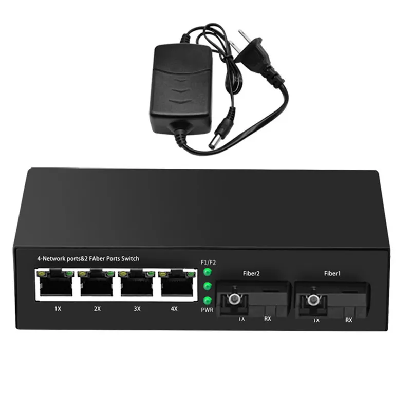 DHgate.com:4-Port RJ45 to 2-Port SC Gigabit Fiber Media Converter ...