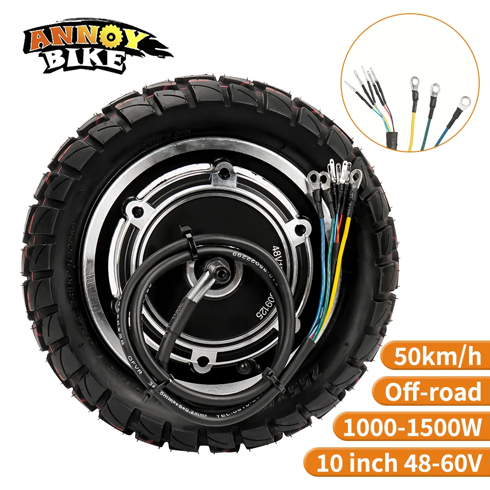 10 Inch 48V/60V 1000W/1500W Off-Road Tire Hub Motor for Scooter, High ...
