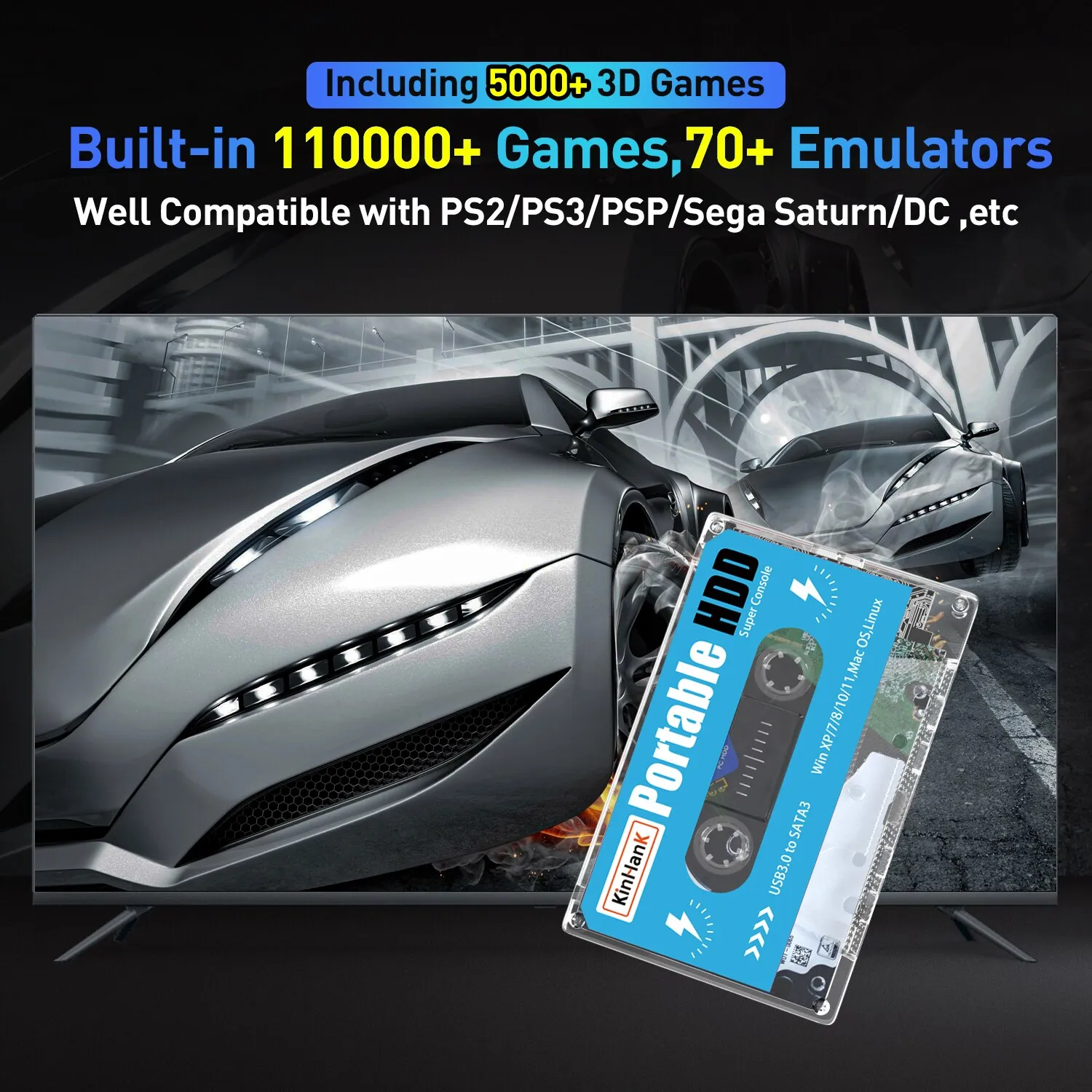 DHgate.com:500G Gaming HDD KINHANK 100K+ Games 70 Emulators for DC/MAME ...