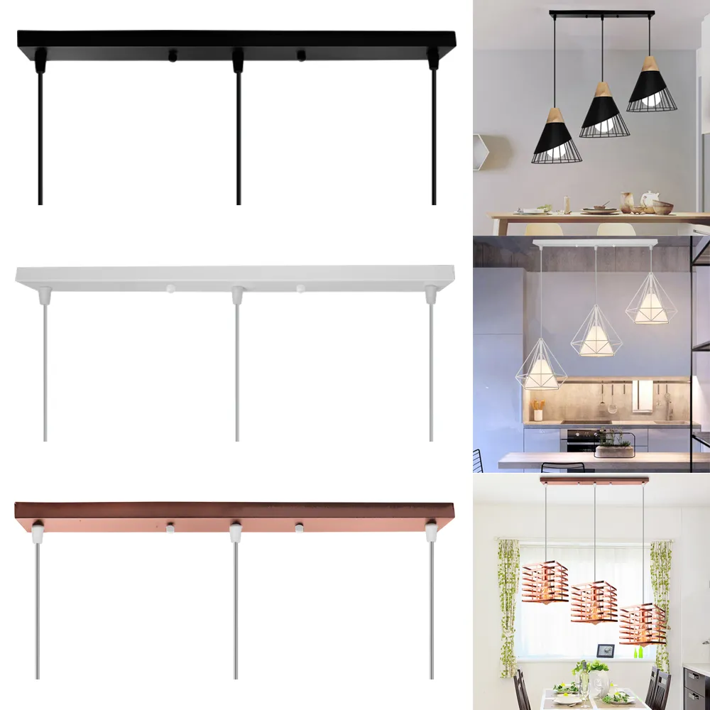 DHgate.com:DIY Ceiling Light Fixture Base, 3-Hole Rectangular Pendant ...