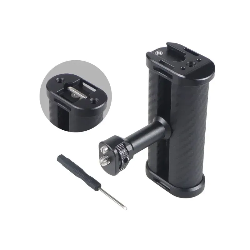Adjustable Aluminum Side Handle with 1/4 Screw cage camera, Cold Shoe ...