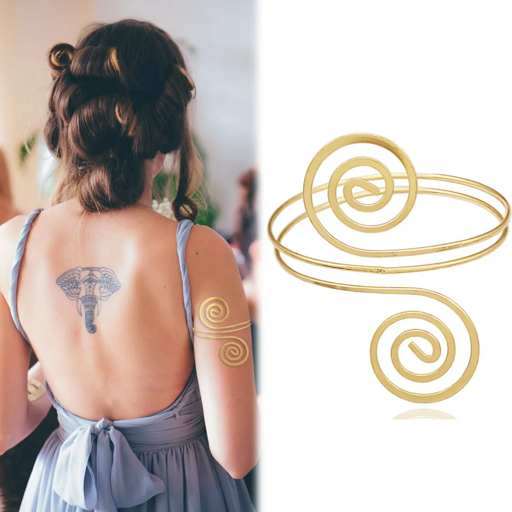 Snake Arm Cuff Bangle Cleopatra Style Swirl Armlet For Women Men, Wide ...