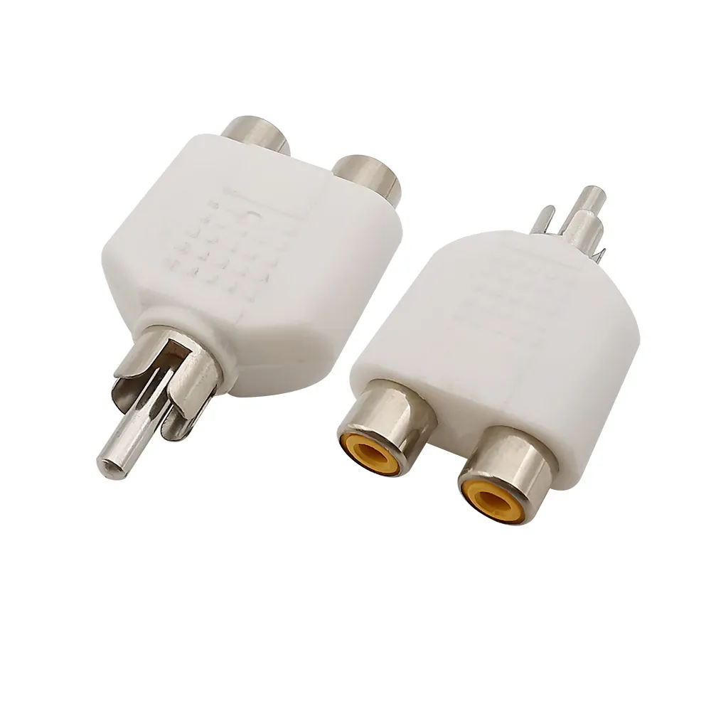 2-Pack RCA Connector, RCA Male to 2x Female Socket Y Splitter Cable, AV ...