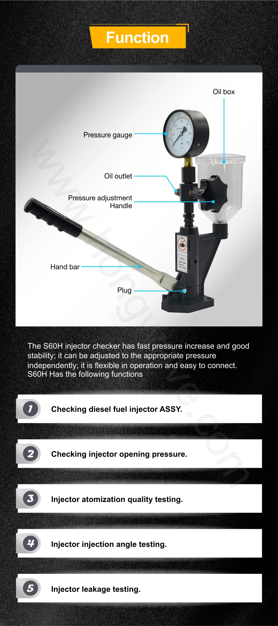 Diesel Fuel fuel injector tester with Dual Scale...