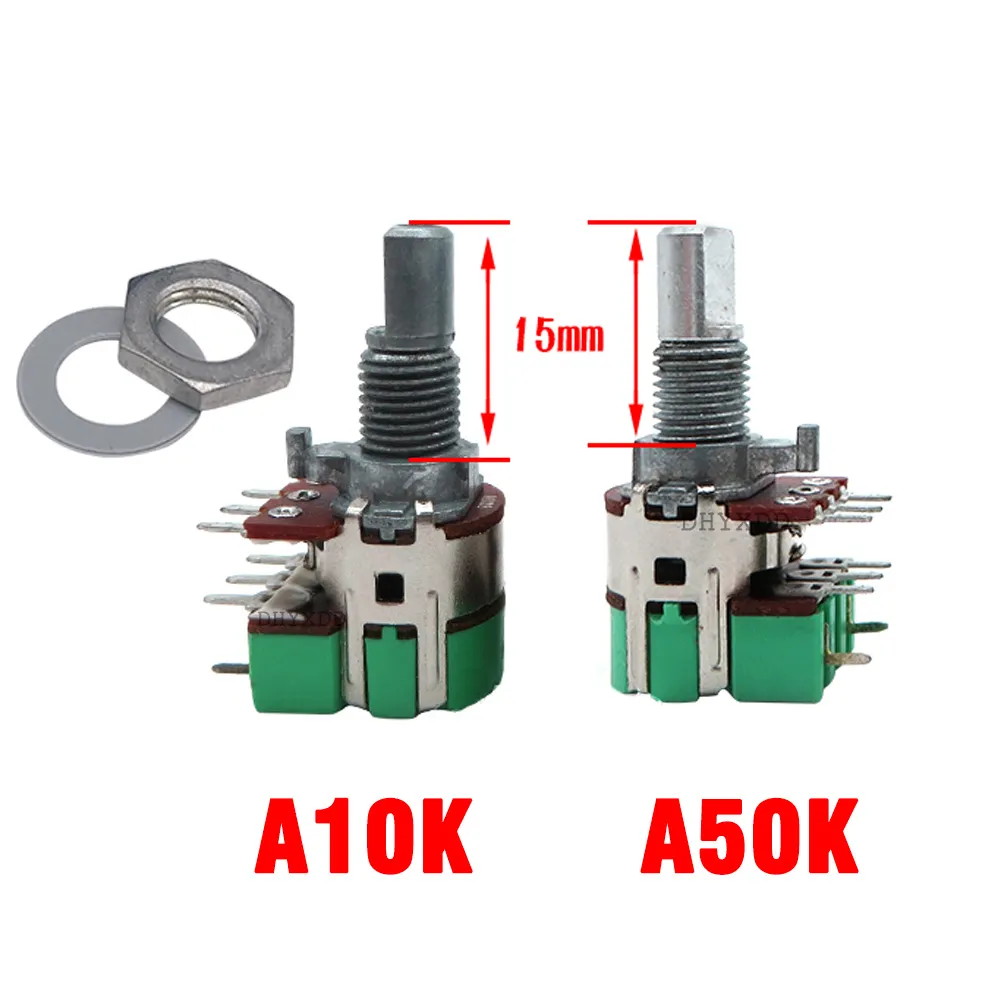 DHgate.com:2-PackH120 15mm Potentiometer A50K A10K Dual Stereo Channel ...