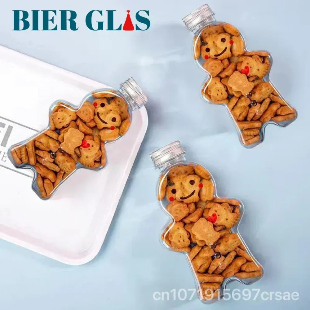 DHgate.com:Gingerbread Man Milk Tea Juice Bottle, 10-Pack Christmas ...