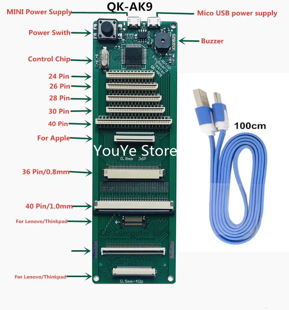 Mlsse QK-AK9 AK12 Laptop Keyboard Tester Device with USB Interface and ...