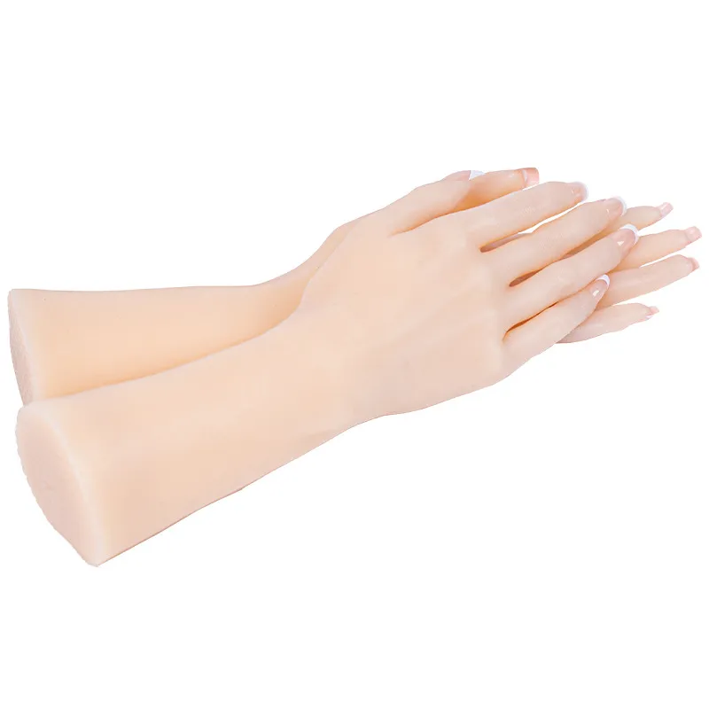 Manicure Practice Hand Mannequin, Realistic Female Silicone Hand Model ...
