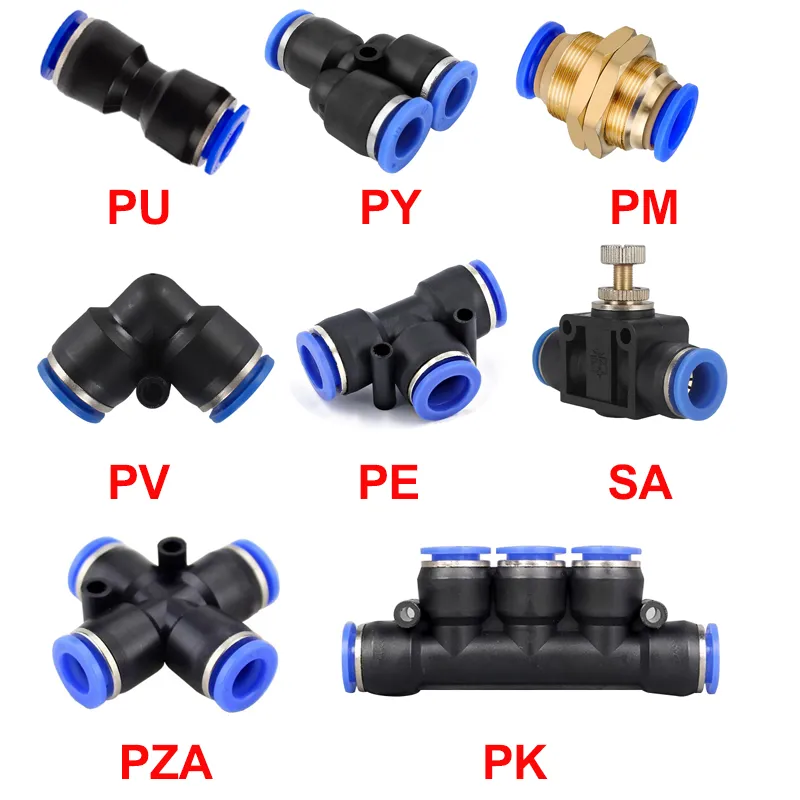 50-Pack Air Compressor Push-to-Connect Fittings Kit | 4-12mm Pneumatic ...