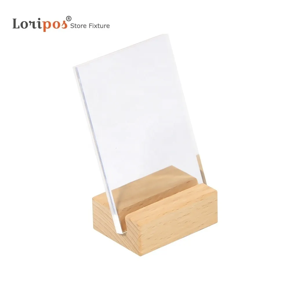 Table Card Stands, 90x60mm Oblique Wooden Photo Display Stand, Name ...