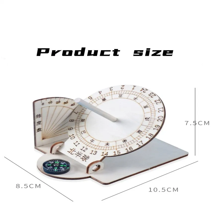Wooden Digital Clock Equatorial Sundial Model: Science Desk Toys, DIY ...