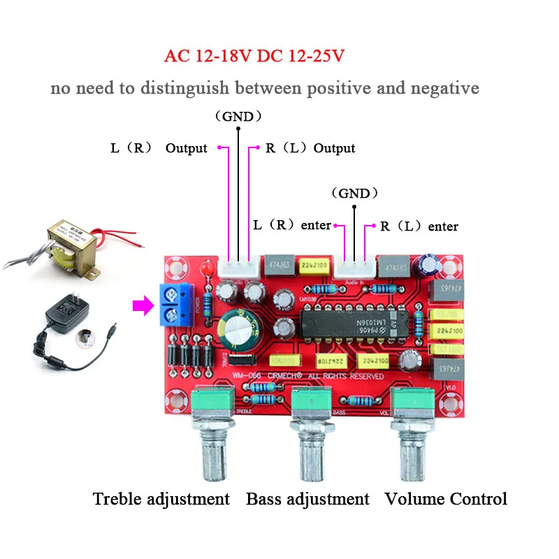 CIRMECH LM1036 OP-AMP HIFI transimpedance amplifier with Volume, Tone ...