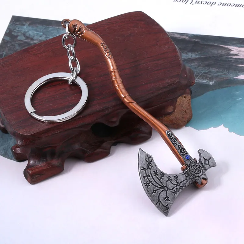 God Of War 5 Kratos Leviathan Axe Guardian Shield Antique Keychain ...