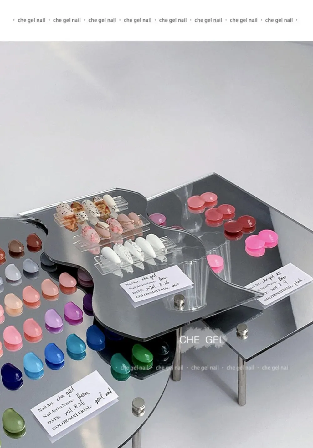 Nail Display Panel Acrylic Color Plate Glass Color Card Nail Polish ...