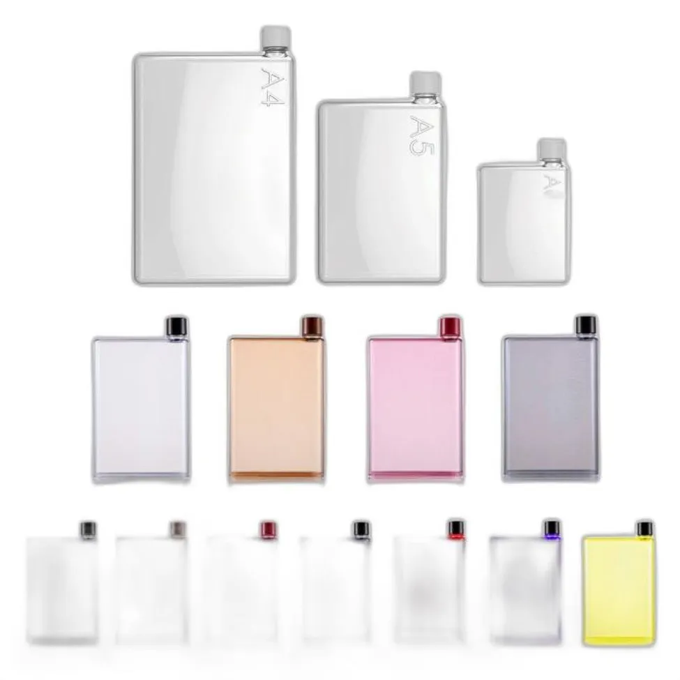 Portable Outdoor Notebook Water Bottle A5/A6 Sizes, 420ml/380ml Sized, Flat Plastic Design, Cool ...