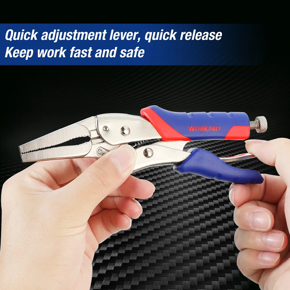 WORKPRO 6.5 Locking Long Nose Straight Jaw Pliers for Welding, Plumbing ...