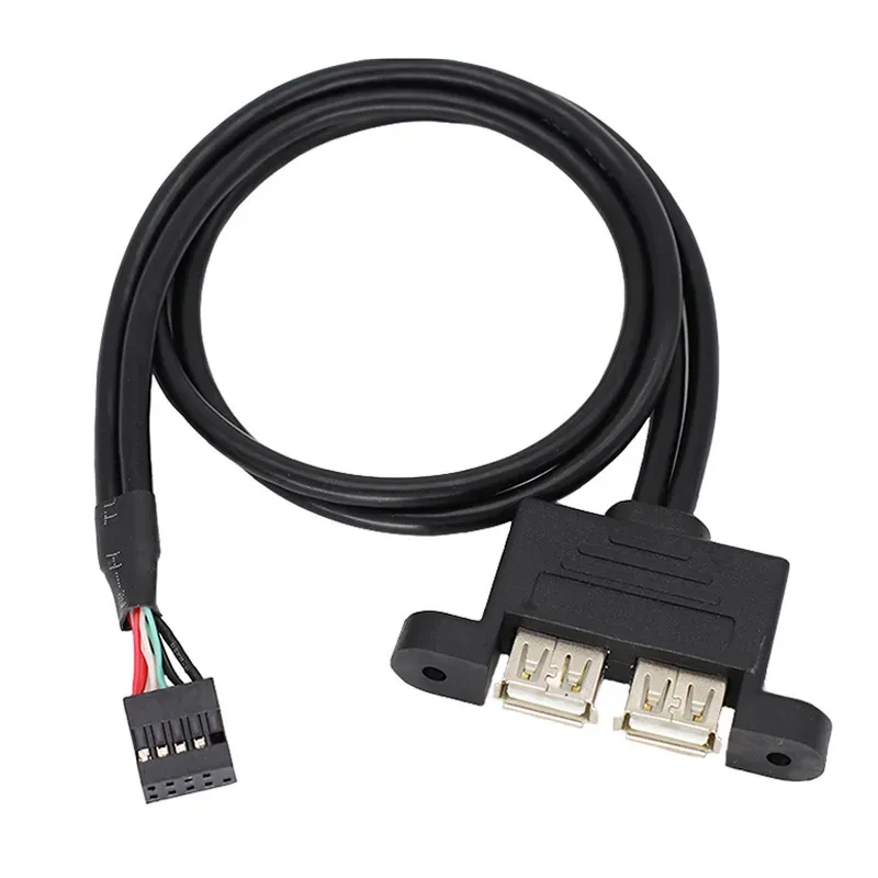 Wall Mount Computer Case Internal Dupont Cables 9 Pin To Dual USB Type ...