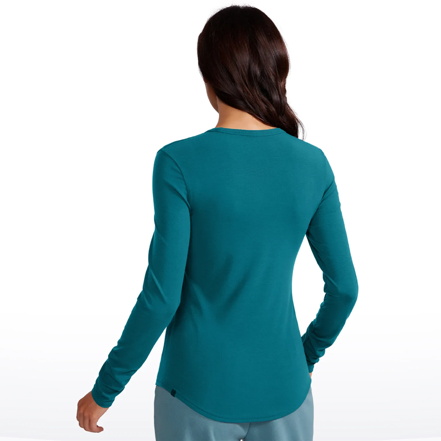 DHgate.com:Ribbed Long Sleeve Shirt: Stretchy, Slim Fit Crewneck Tee ...