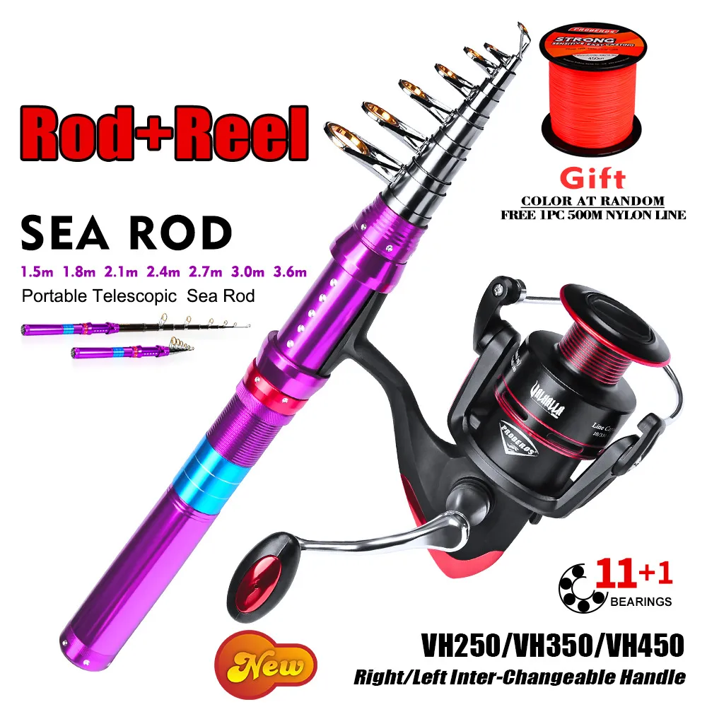 DHgate.com:11+1 BB PROBEROS Telescopic Fishing Rod & Reel Combo Set ...