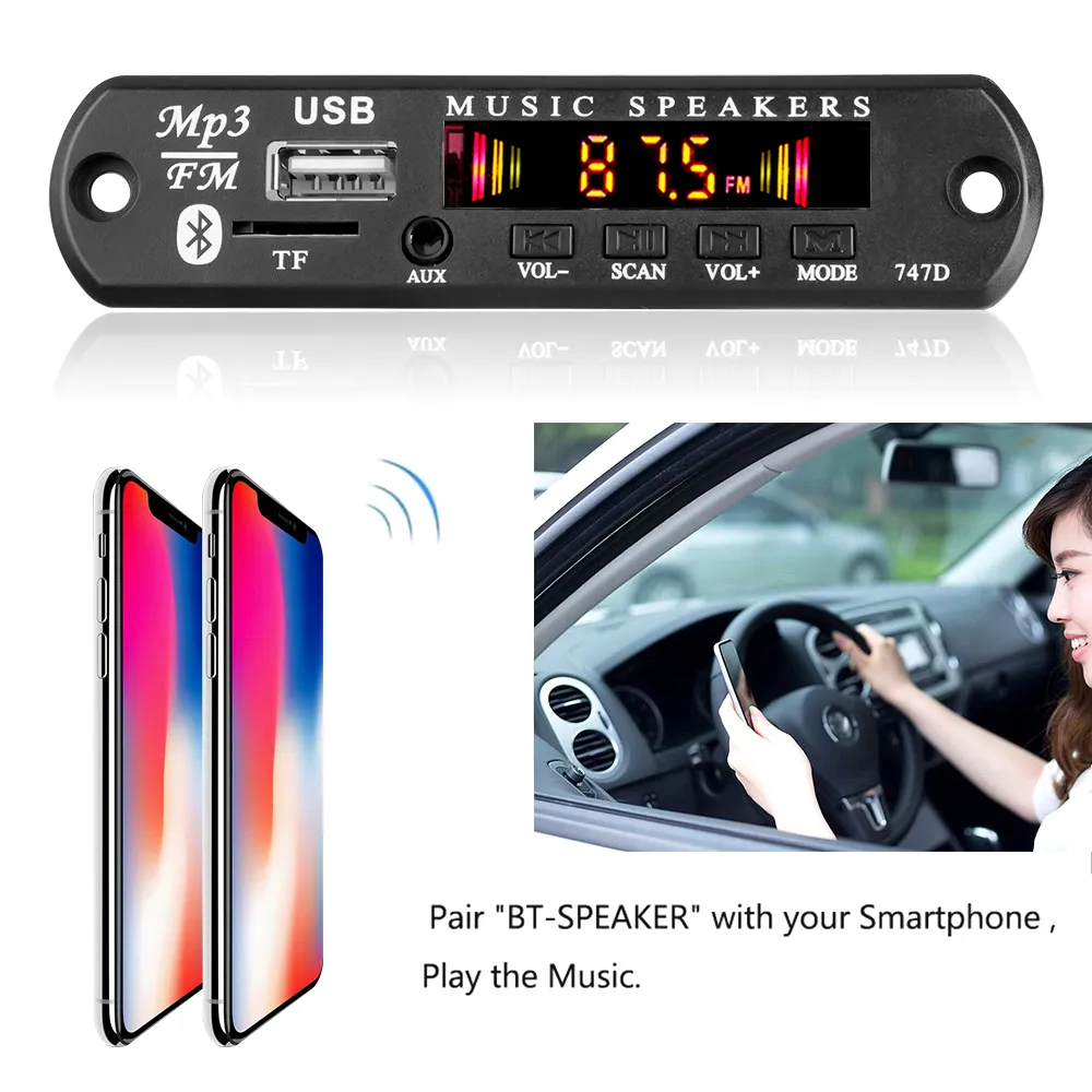 Advanced 5.0 Bluetooth MP3 Player Decoder Board with FM Radio, TF Card ...