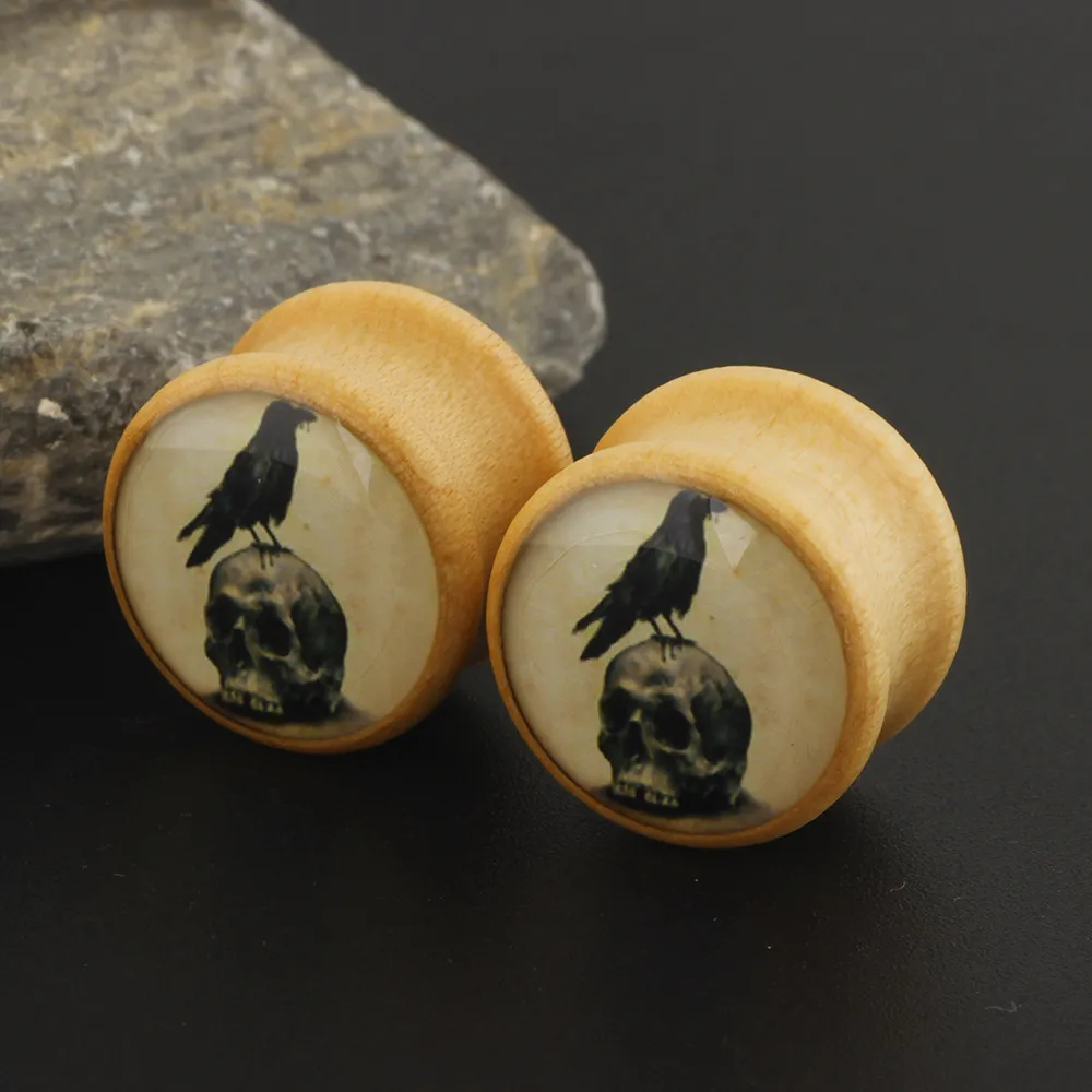 Natural Wood Ear Plugs and Flesh Tunnels, 6-16mm Organic Saddle ...