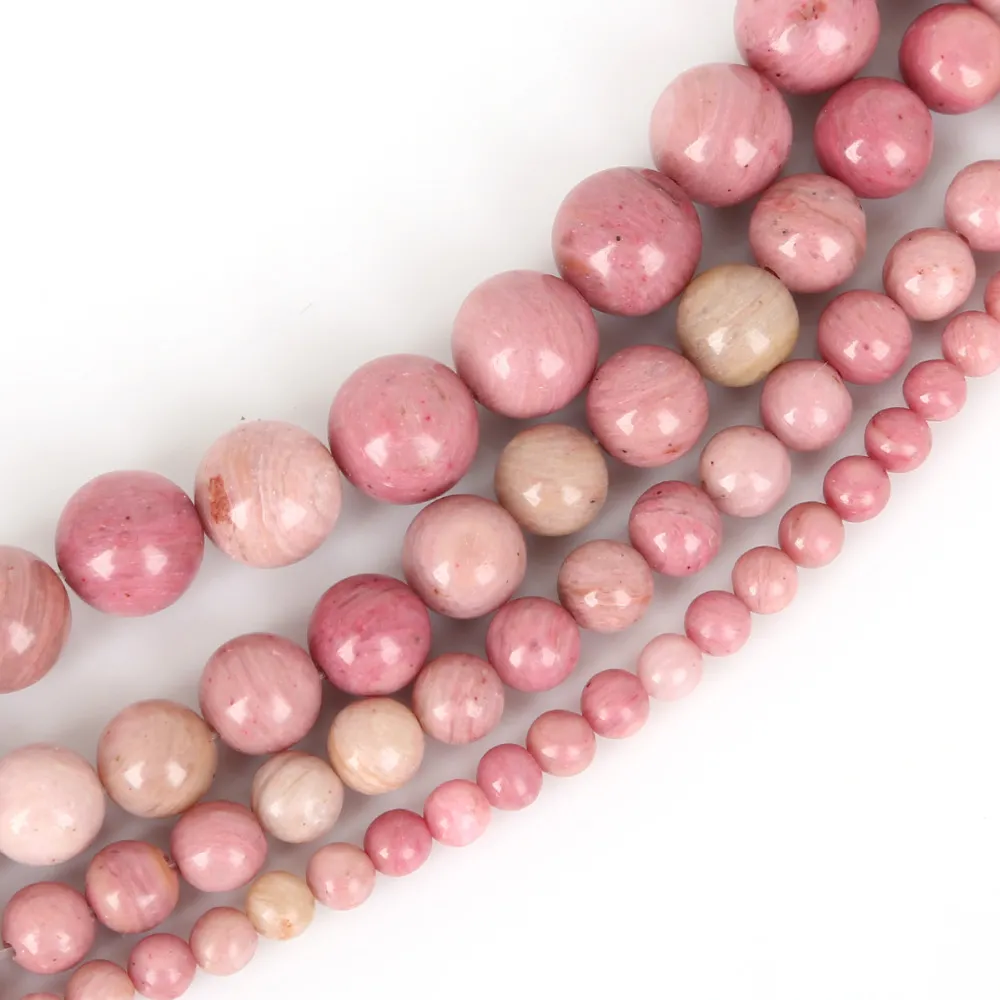 Natural Rhodochrosite Stone Beads Loose Spacer Beads for Jewelry Making ...