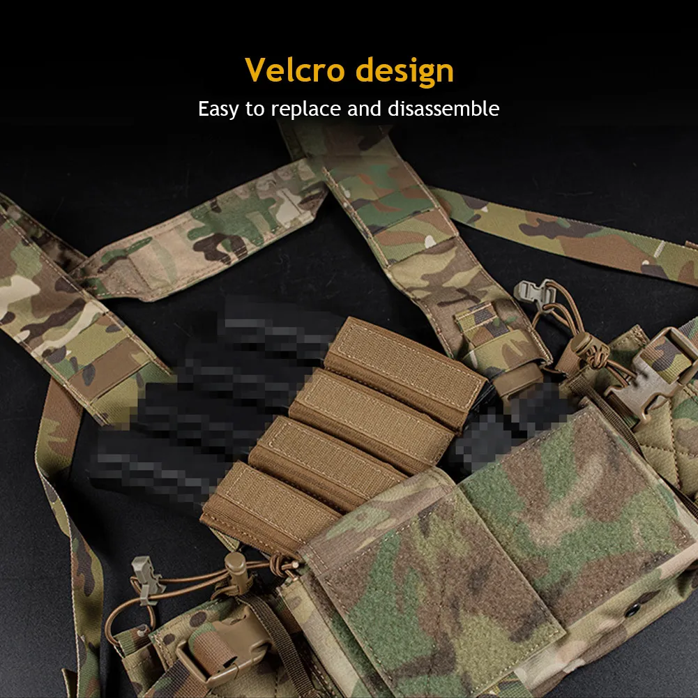 Tactical Molle Pouch Chest Rig Magazine Insert: Elastic Retention ...