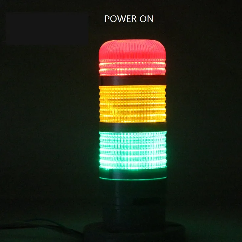 Emergency Warning Light, Three-Color LED Tower Stack Lamp with Buzzer ...