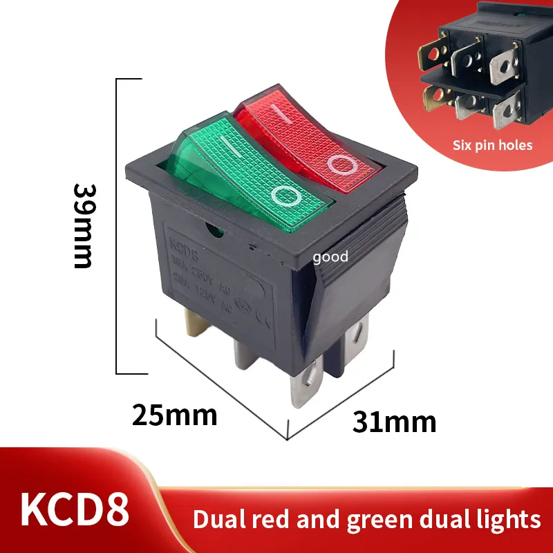 DHgate.com:Waterproof Rocker Switch 12V, 6-Pin Double Light Power ...