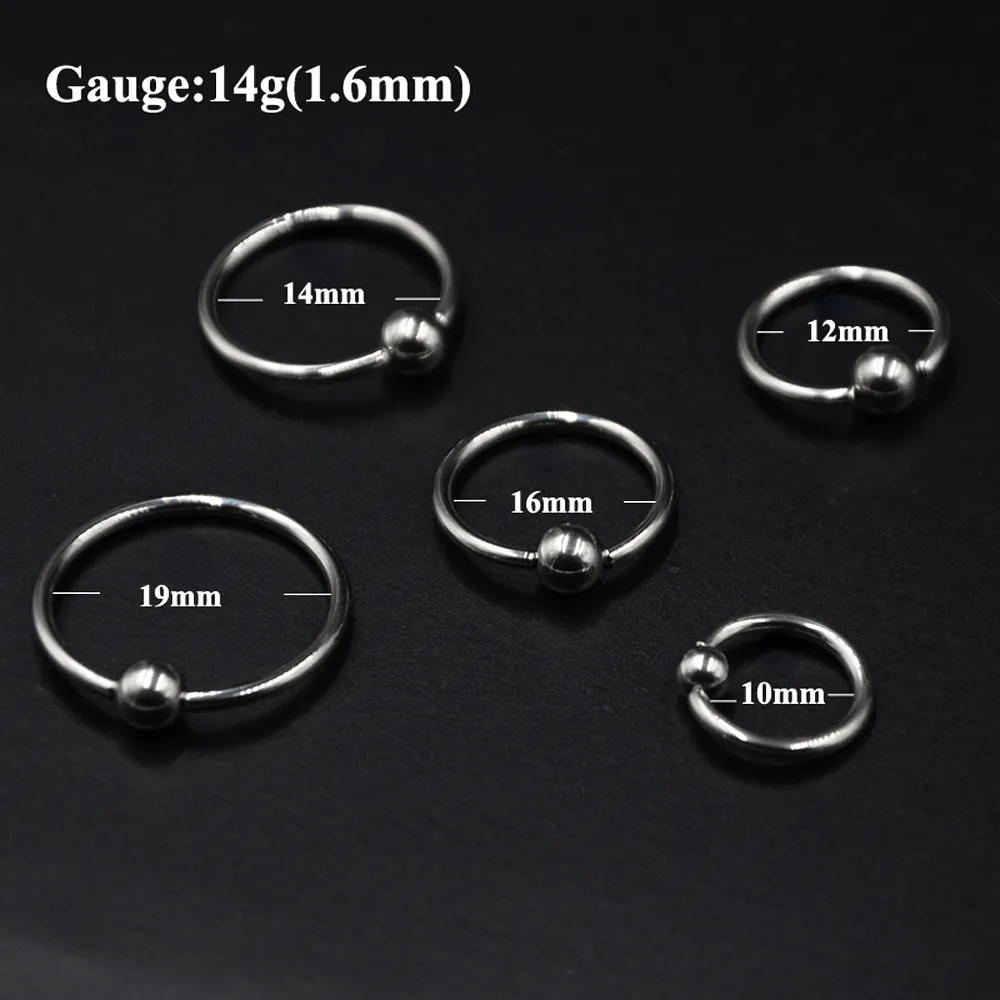 Surgical Steel Captive Bead Rings Set For Lip, Nipple, Eyebrow, Tragus ...