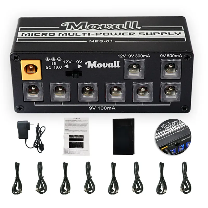 Movall 18W Guitar Pedal Power Supply: 8 Isolated Outputs, Anti ...