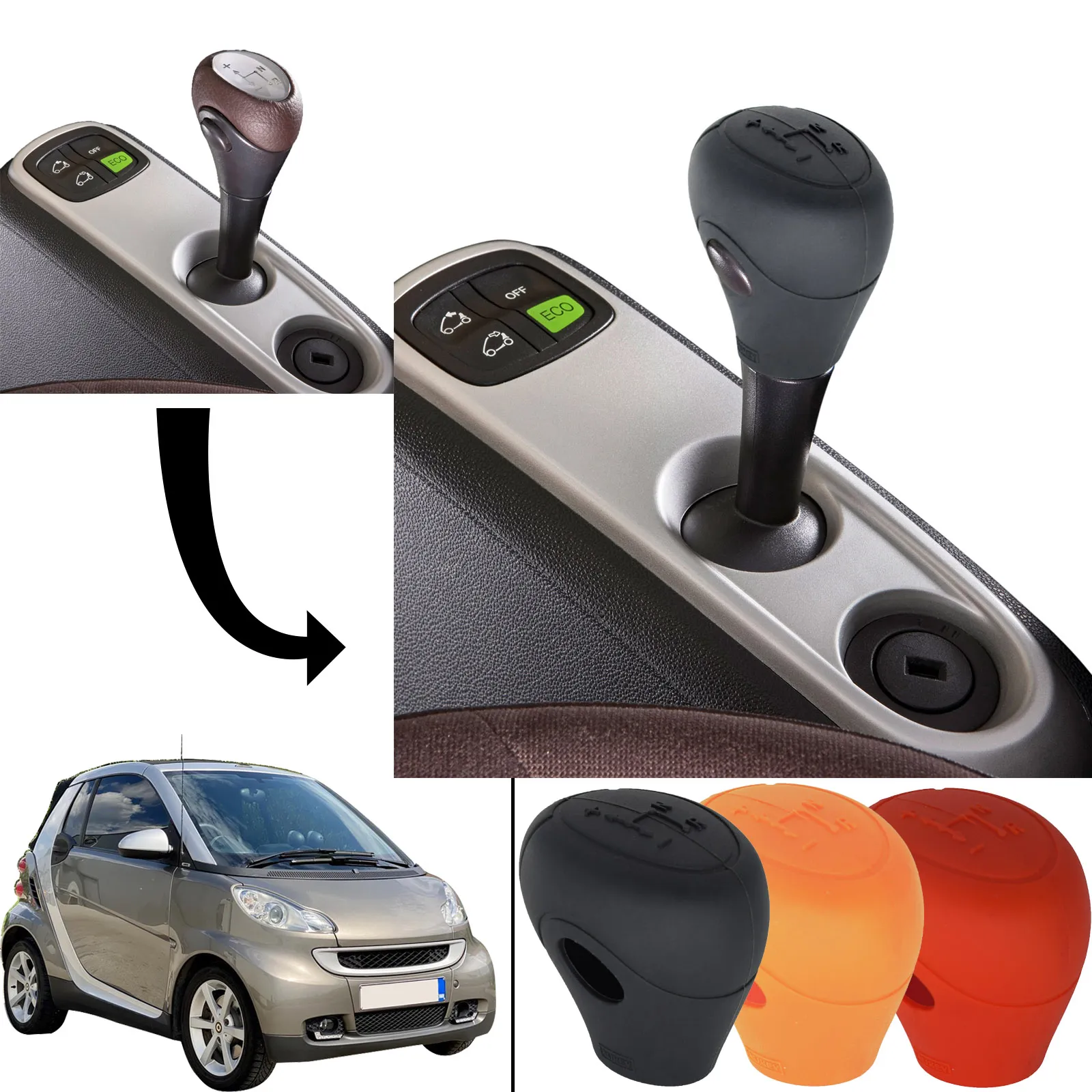 450 Series Smart Fortwo Roadster Silicone Shift Knob Cover, Anti-Slip ...