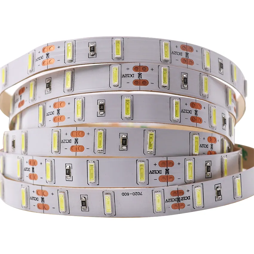LED strip 7020 SMD cold white 12V 5m 60 LEDs/m non-waterproof indoor ...