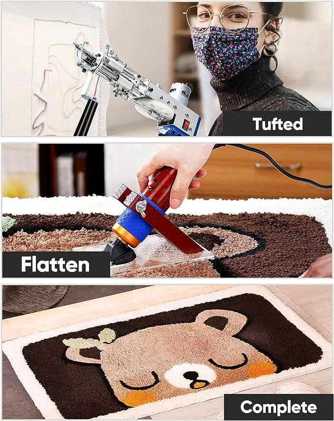 Pistolet 2in1 electric carpet tufting Set with 7-21mm Machine, Carpet ...