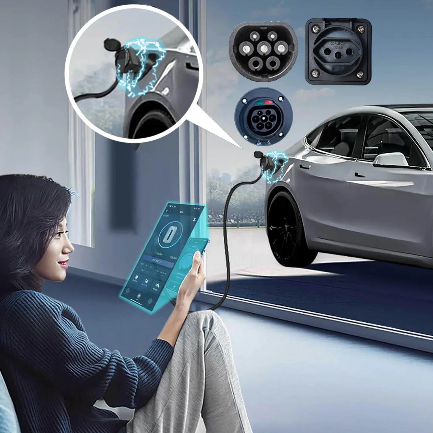 V2L Discharge Adapter for Type 2 EVs | MG, Kia, Hyundai Compatible ...