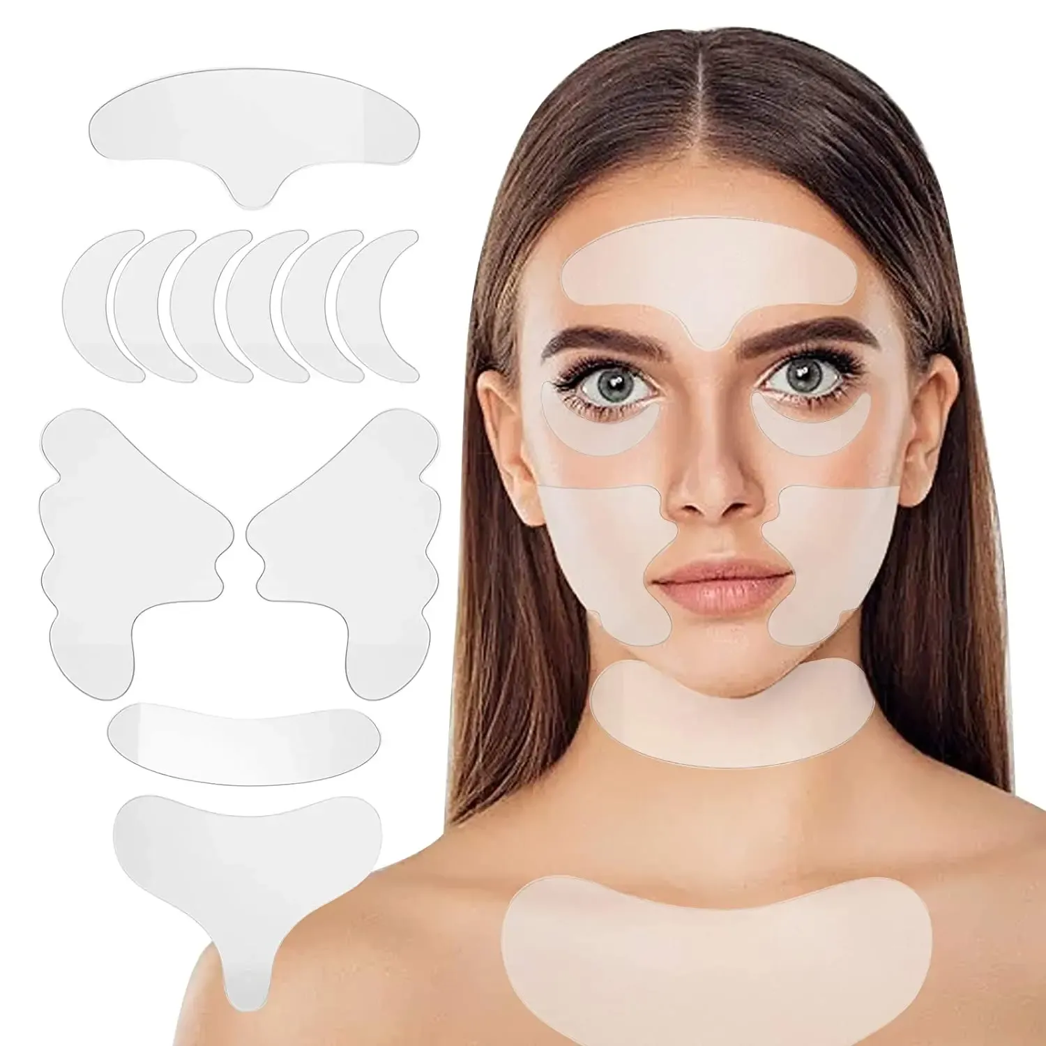 Women Reusable Silicone Face Lift Stickers Wrinkle Removal Patch for ...