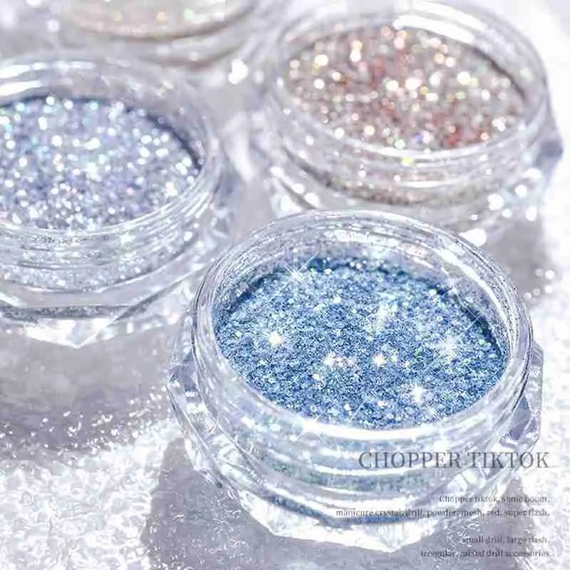 Holographic Crystal Nail Powder - Nail Art Glitter Pigment for Shiny ...