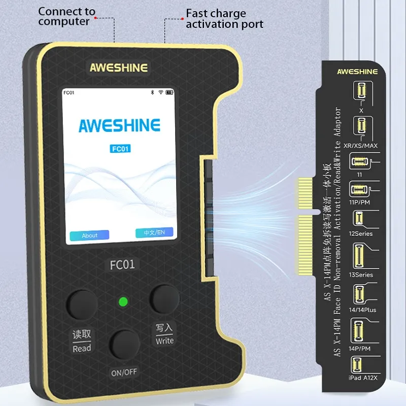 Aweshine FC01 Dot Matrix Programmer for iPhone X-12Pro Max Face ID Flex ...