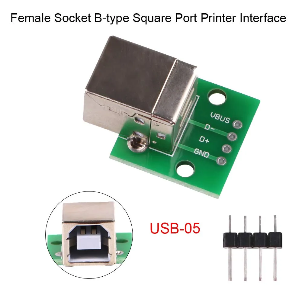 Micro USB to DIP Adapter 5-Pin Female Connector B Type PCB Converter ...
