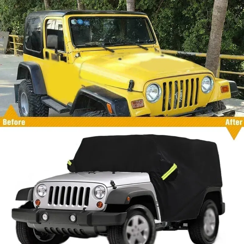 Half Car Cover For JEEP Wrangler TJ 2 Door/4 Door Waterproof Anti UV ...