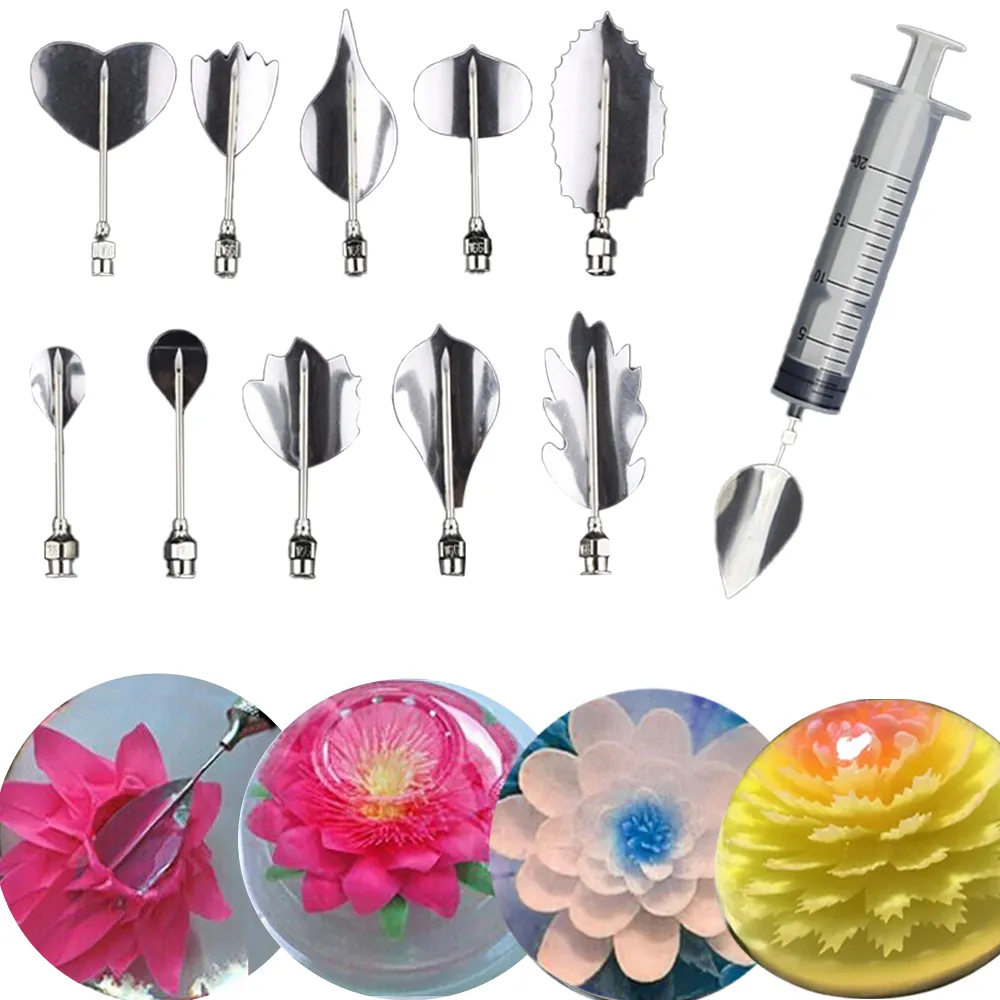 Jelly Art Tools 3D Jelly Flower Art Tools Spuit 3D Gelatine Taartspray
