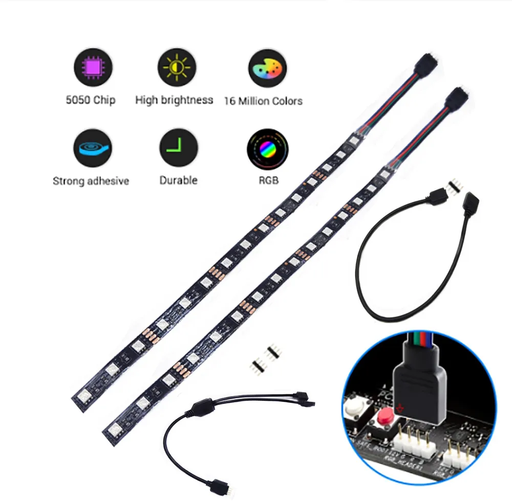 RGB LED Strip For PC Case 4 Pin Headers, Mainboard Control, Gamer ...