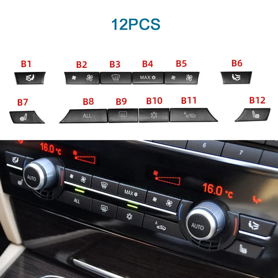 11/12/Car Air Conditioner Switch Button Key Caps Replacement Kit for ...
