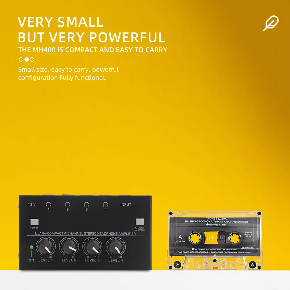 DHgate.com:4-Channel Stereo Monitoring Headphone Amplifier Power Switch ...