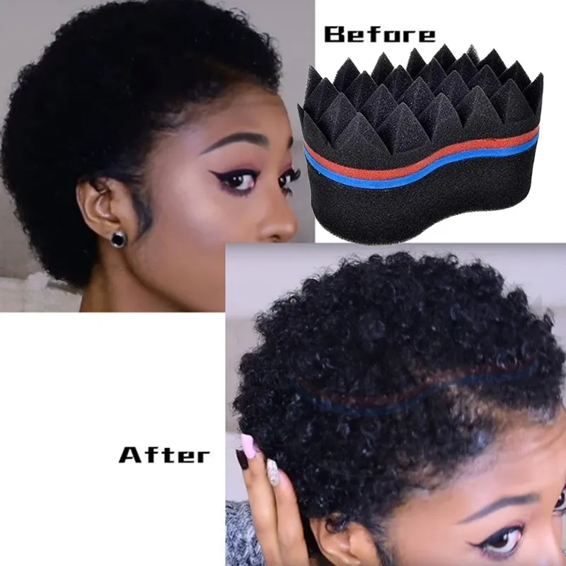 Curly Hair Styling Sponge Brush - Double Sided with Multi-Holes for ...