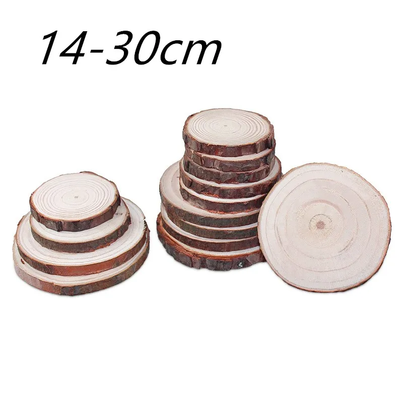 Natural Round Small Round Wood Slices With Tree Bark Log Discs 14 30cm ...