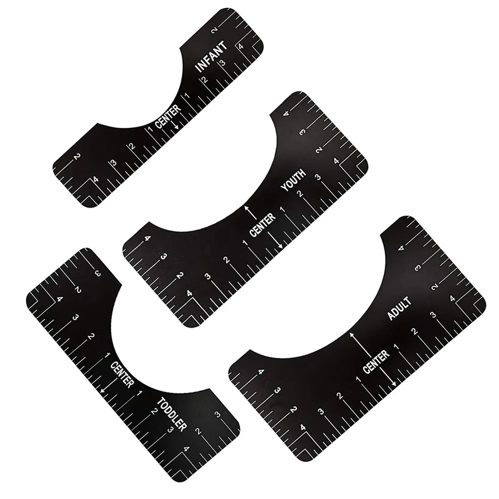 4-Piece T-Shirt Alignment Ruler Set - Perfect Placement Every Time ...