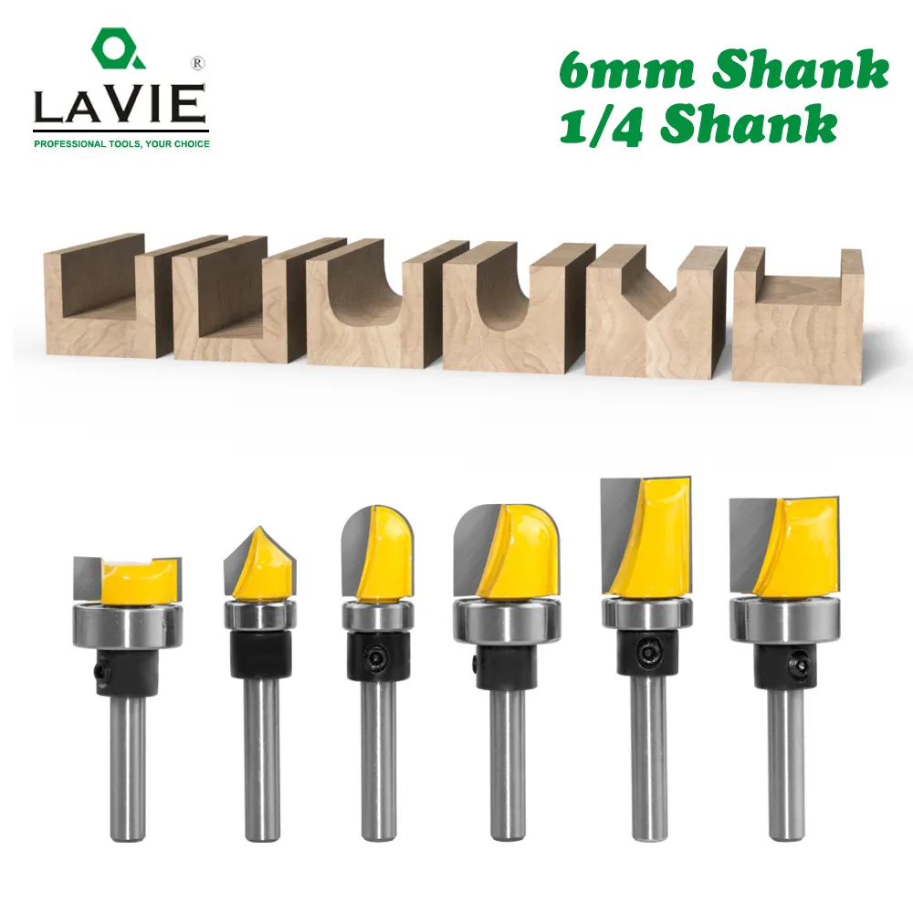 Wholesale Set Of 6mm Shank Pattern Flush Trim Bits With Bearing Hinge ...