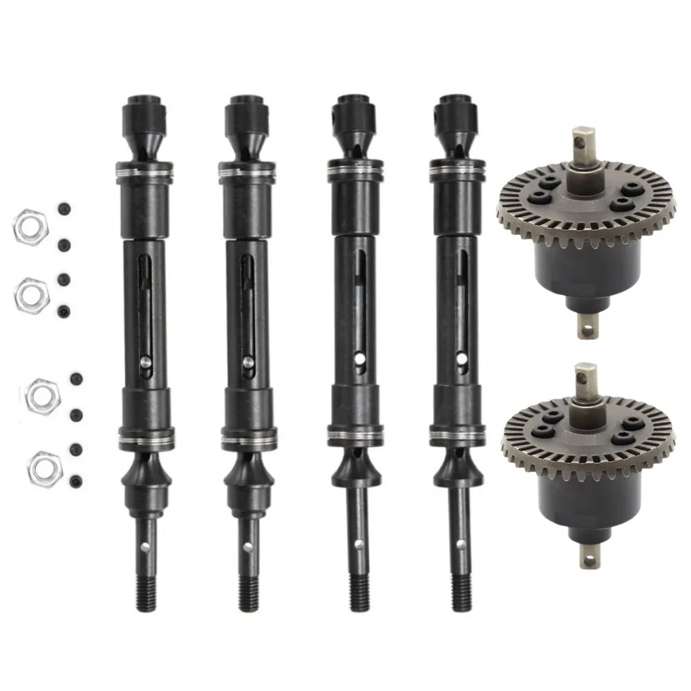 Steel drive shaft driveshaft + Gear Differential Set for 1/10 Traxxas ...